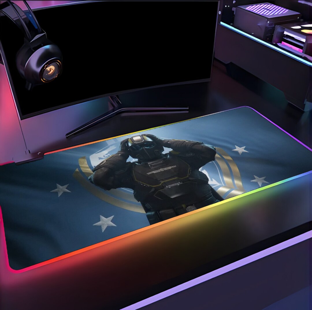 Helldivers RGB XXL Mouse Pad Light up Your Desk W/ Super Earth's ...