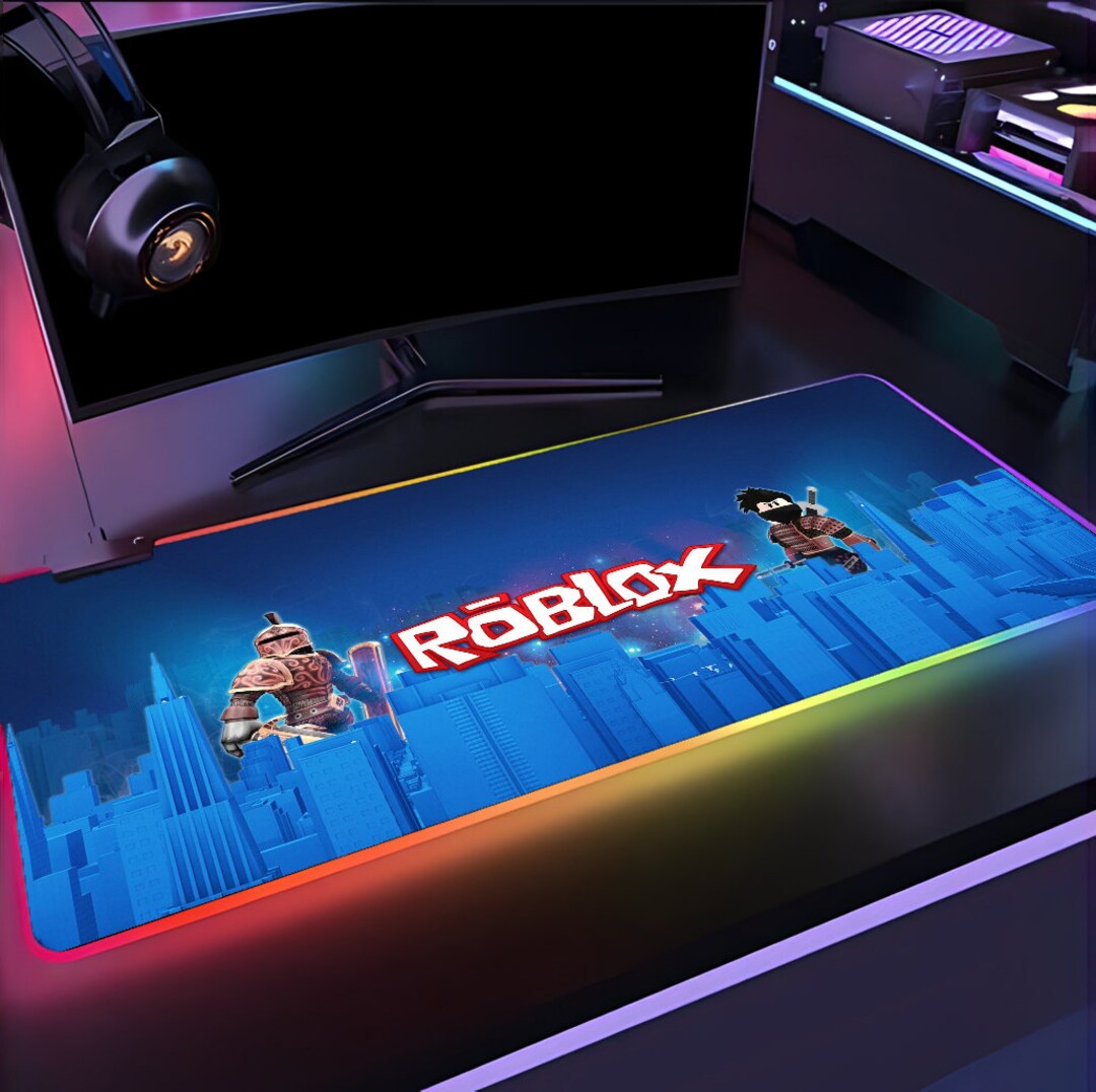 Roblox RGB XXL Mouse Pad Light up Your Desk W/ Noob, Jailbreak & Adopt ...