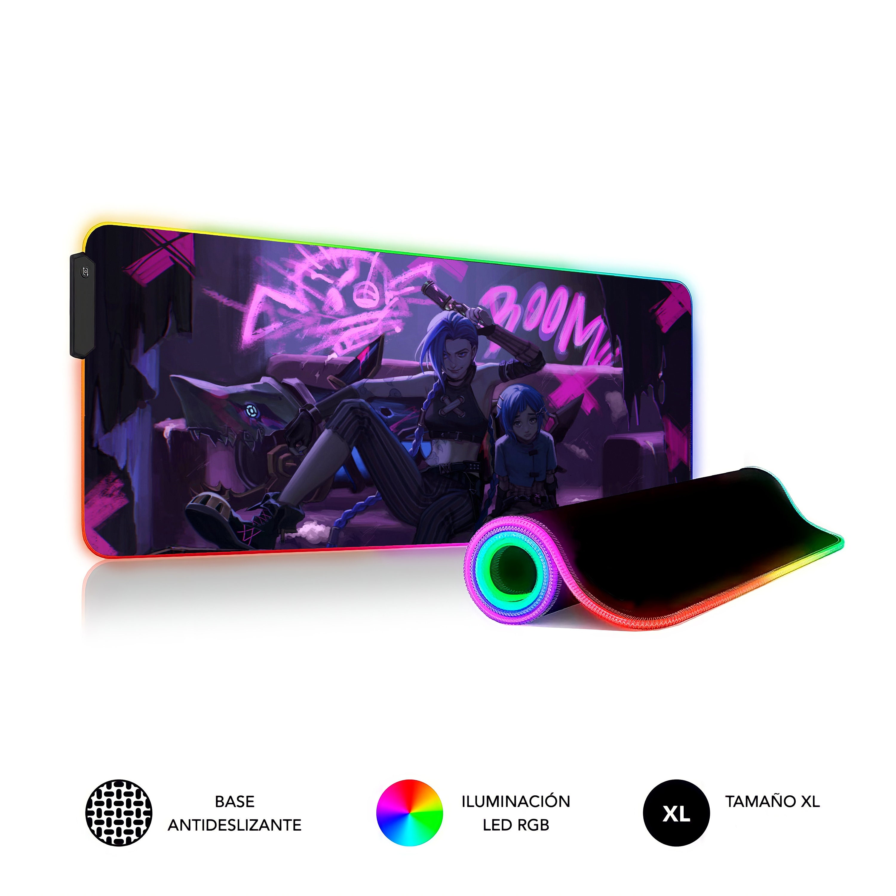RGB Jinx Arcane Mouse Pad, XXL Gaming Mat, League of Legends, Non-slip ...