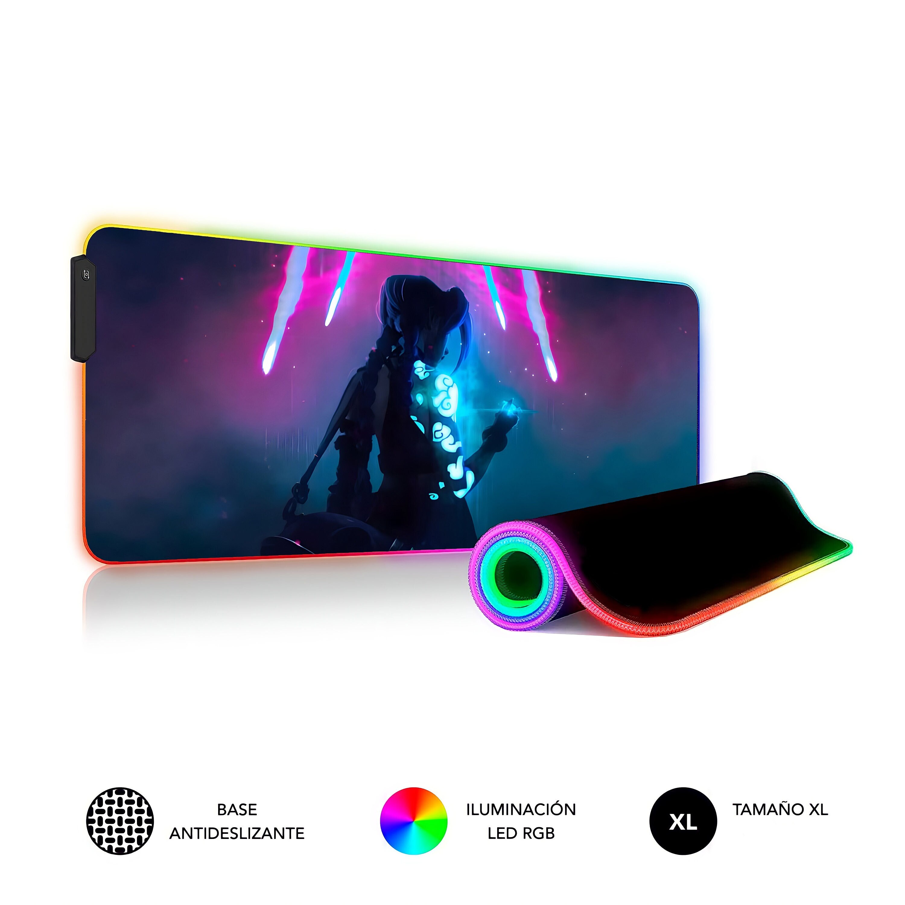 RGB Jinx Arcane Mouse Pad, XXL Gaming Mat, League of Legends, Non-slip ...