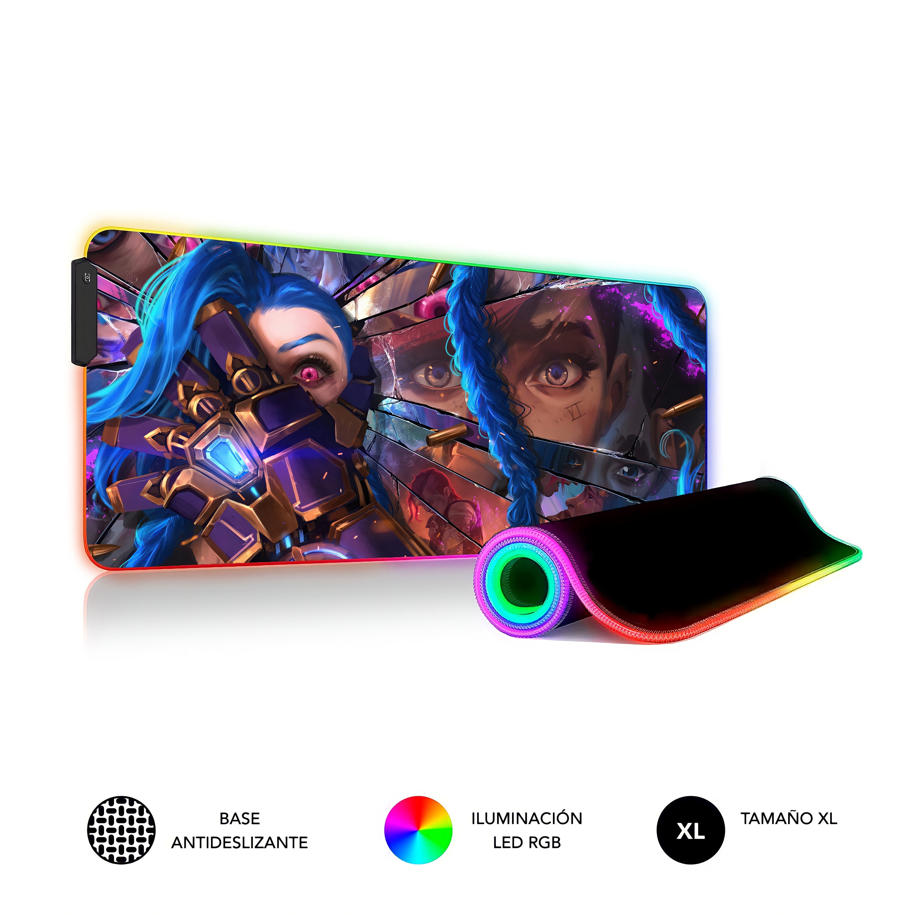 RGB Jinx Arcane Mouse Pad, XXL Gaming Mat, League of Legends, Non-slip ...