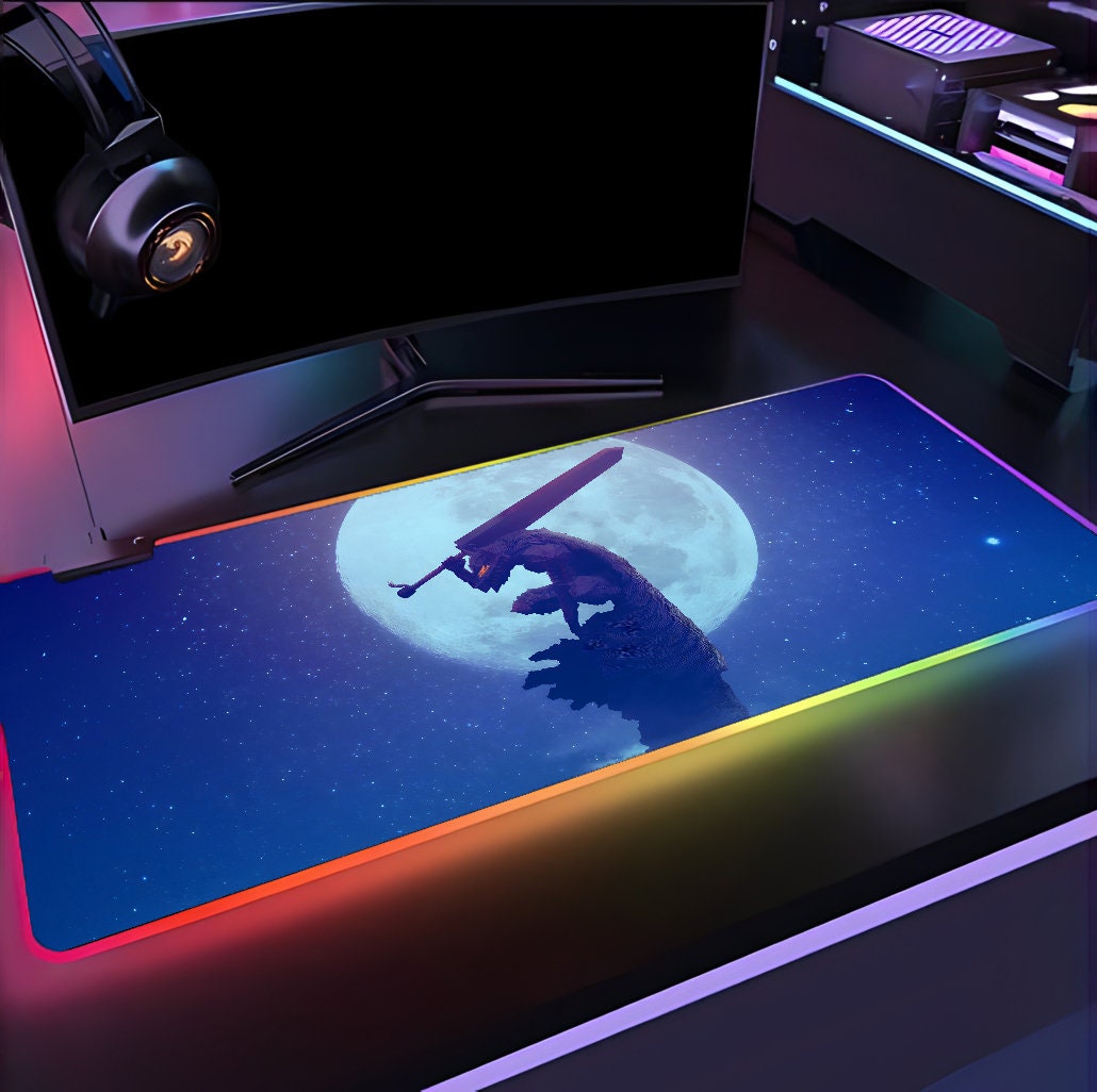 Berserk RGB XXL Mouse Pad Light up Your Desk W/ Guts, Griffith & Casca ...