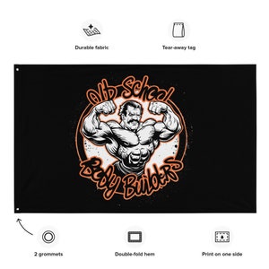 Old School Bodybuilder Gym Flag - Etsy