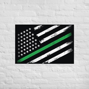 Thin Green Line Military Poster - Etsy