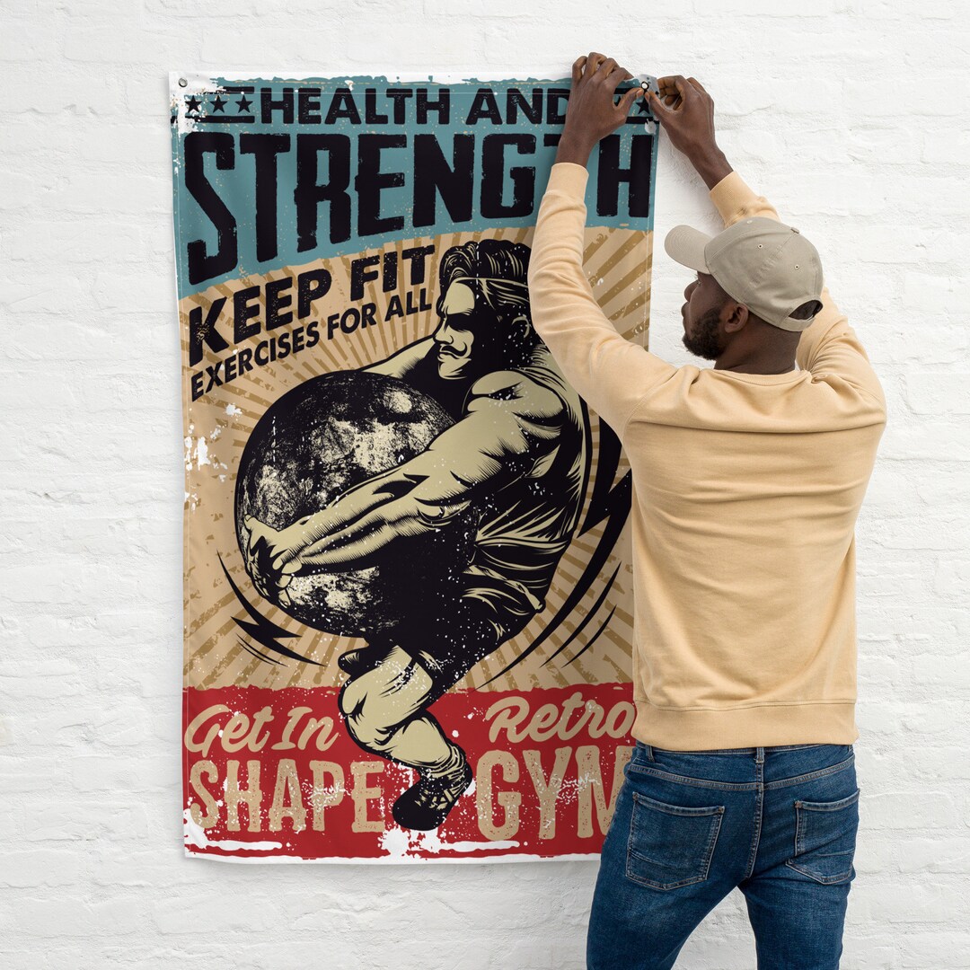 Health and Strength Gym Flag - Etsy