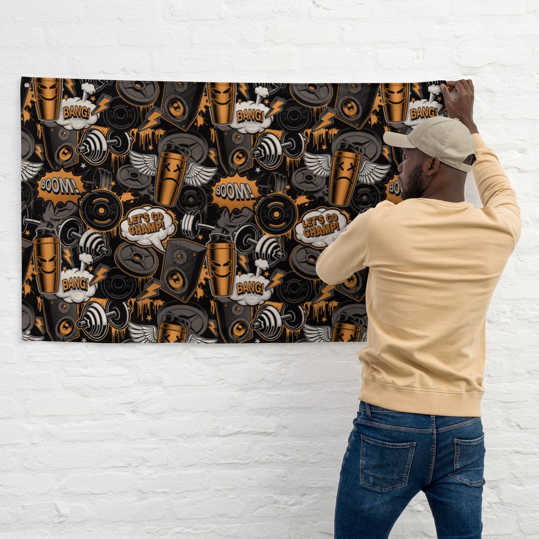 Let's Go Champ! Gym Time! Flag Free Shipping - Etsy