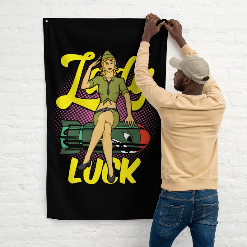 Lady Luck Pinup Girl Flag Free Shipping - Etsy