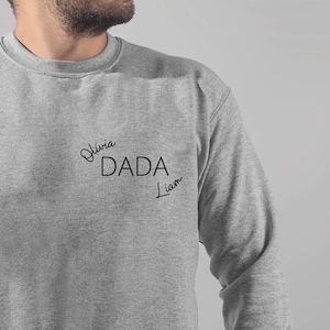 Personalized Dada Dad Daddy Papa Fleece Crewneck With - Etsy