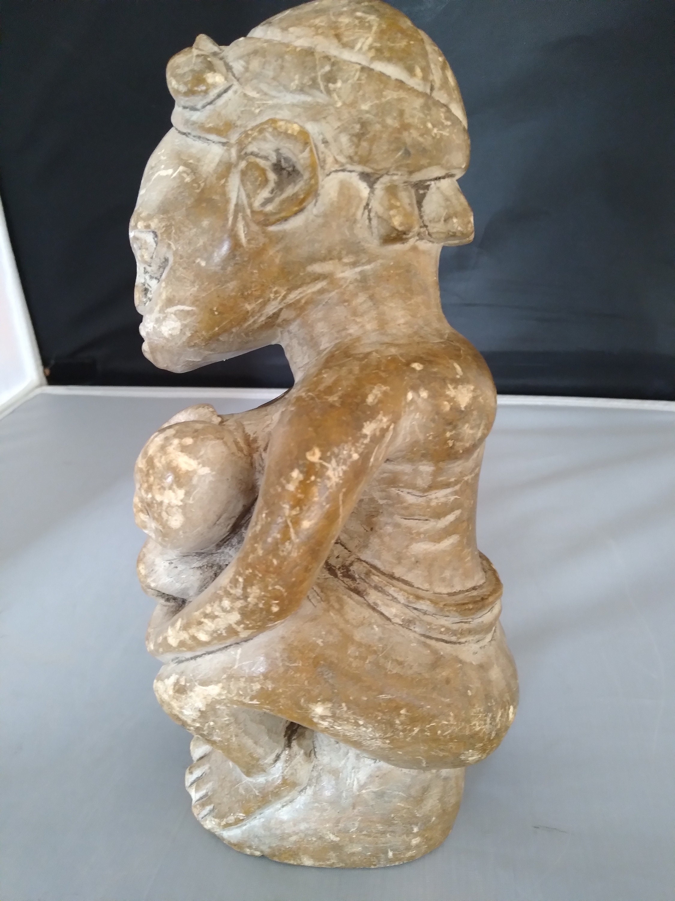 Mother W/child Museum Exhibited Statue, Nomoli Shaman's Figurine ...