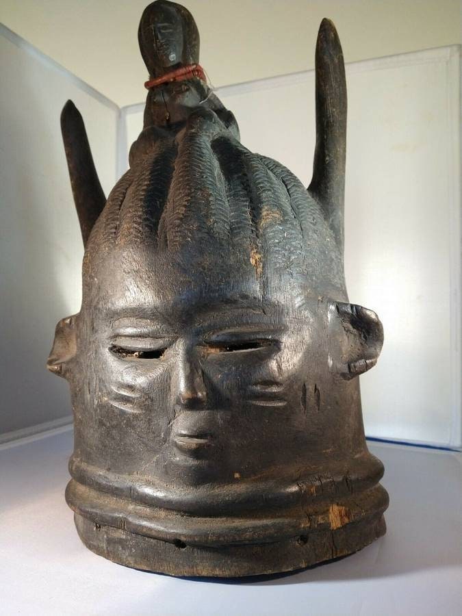 AUTHENTIC AFRICAN Female SANDE Secret Society Mask - Museum Exhibited ...