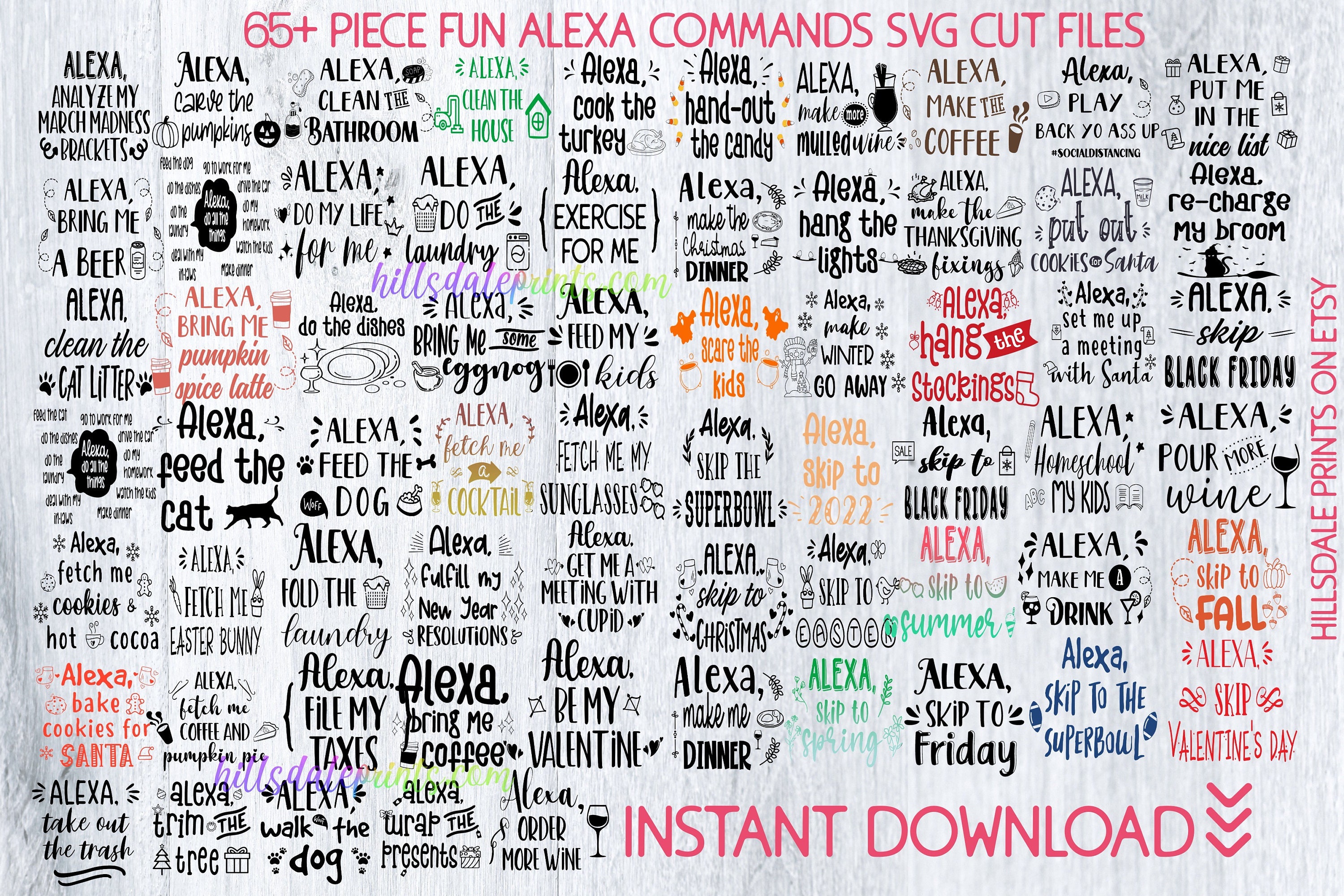 71-piece Fun Alexa Commands SVG Bundle for Cricut - Etsy