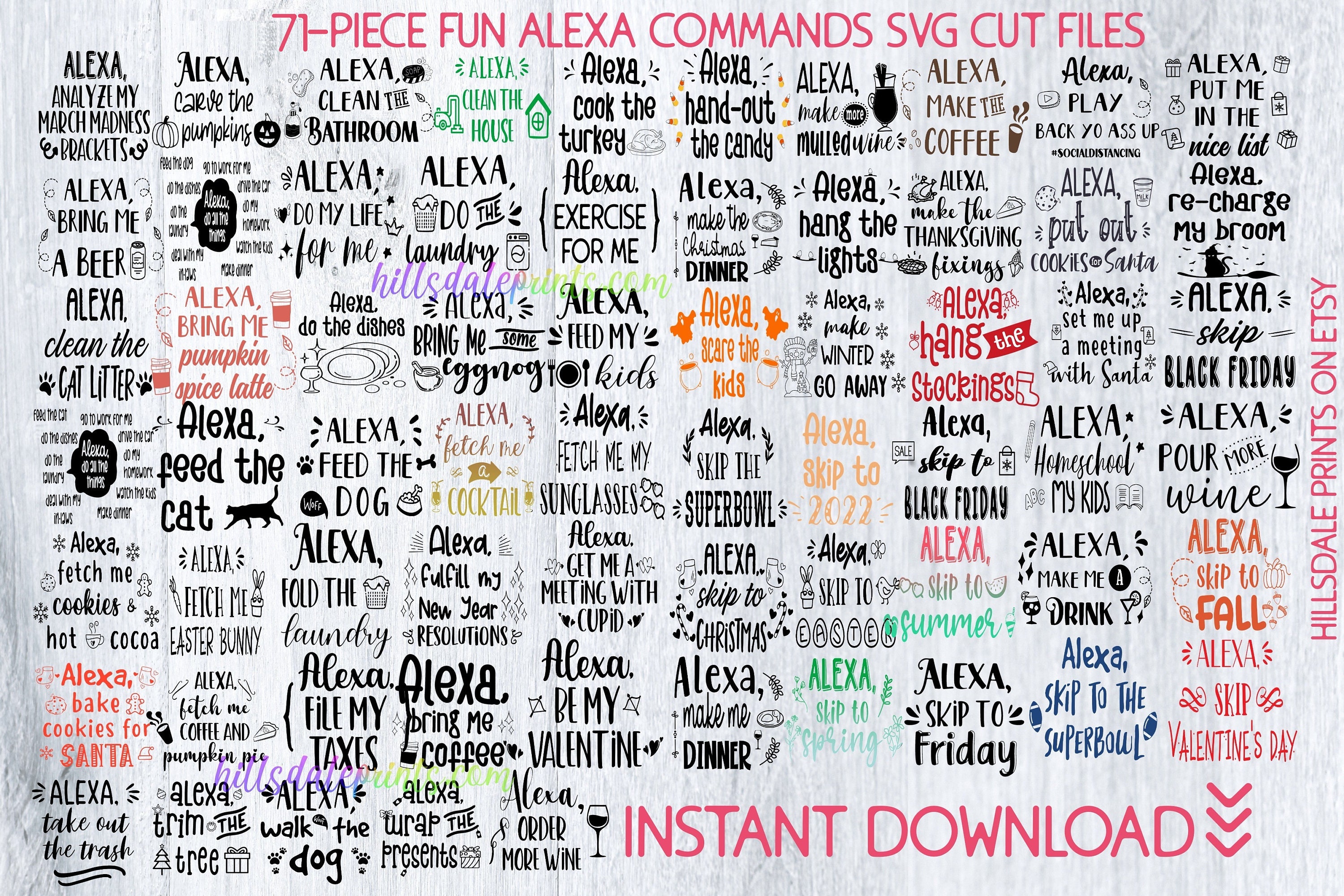 71-piece Fun Alexa Commands SVG Bundle for Cricut - Etsy