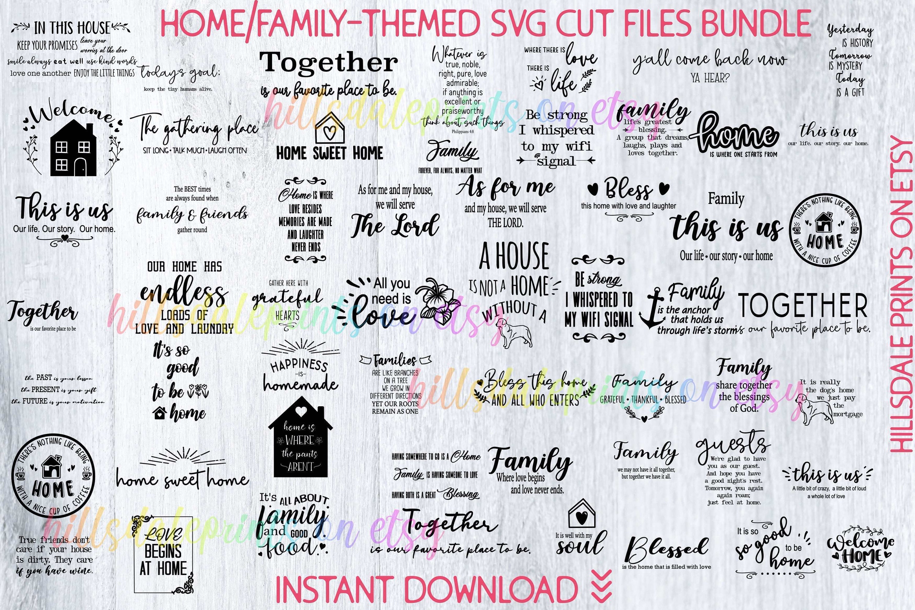 106-piece Home/family Design Bundle SVG Cut File for Cricut - Etsy