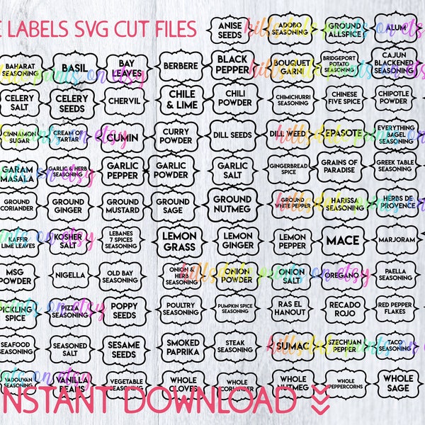 Spice Labels - Etsy
