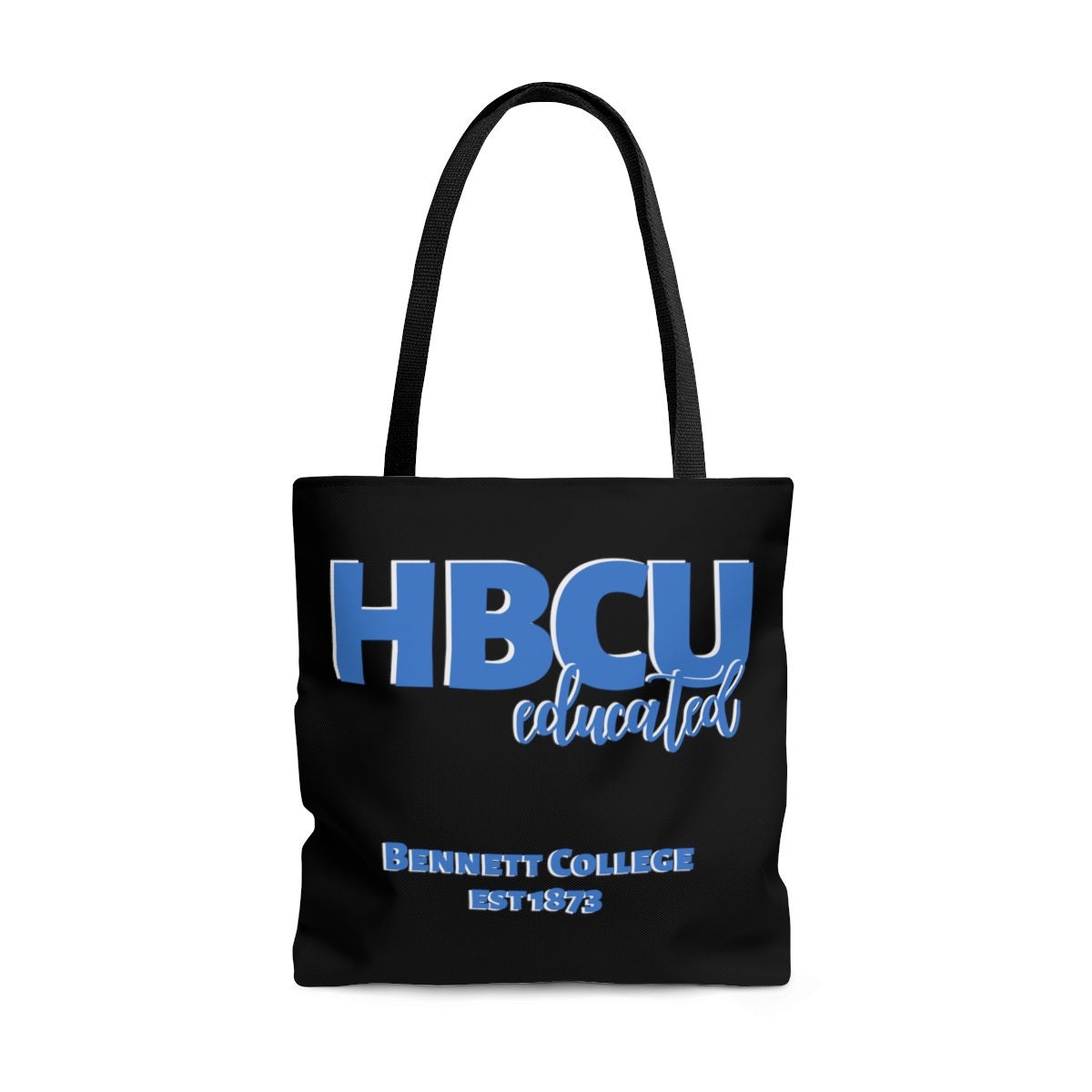 HBCU Educated Bennett College Black Tote Bag, AOP Tote, HBCU College ...