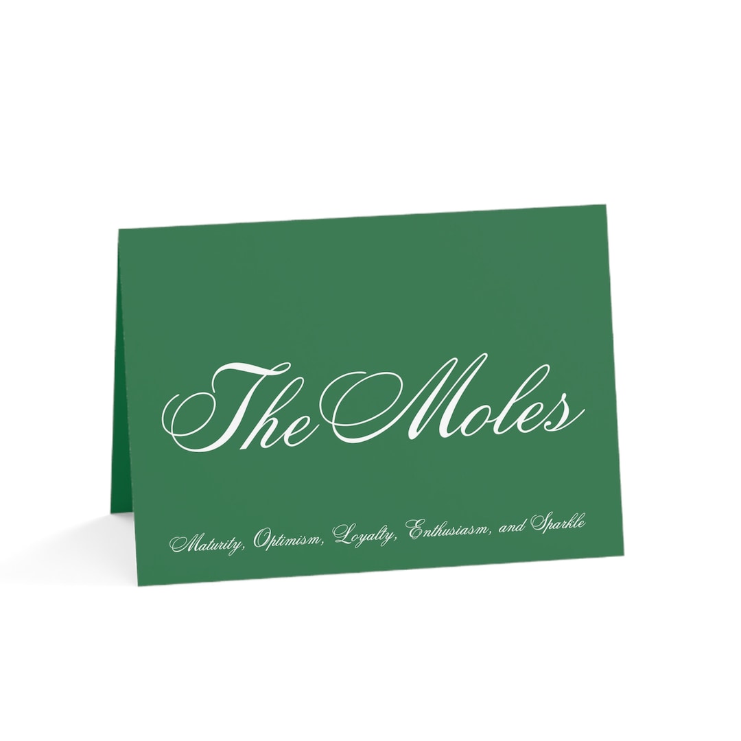 The Moles, Inc Inspired Green and White Greeting Cards, the Moles, Inc ...