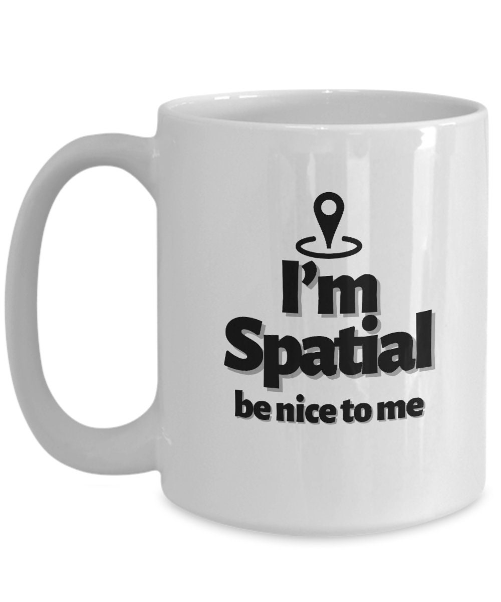 I'm Spatial Be Nice to Me Mug, GIS Funny Mug, Cartography Gifts, GIS ...