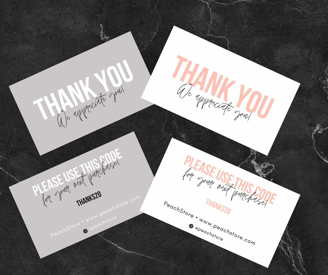 Business Thank You Card, Customer Thank You Card Template, Thank You ...