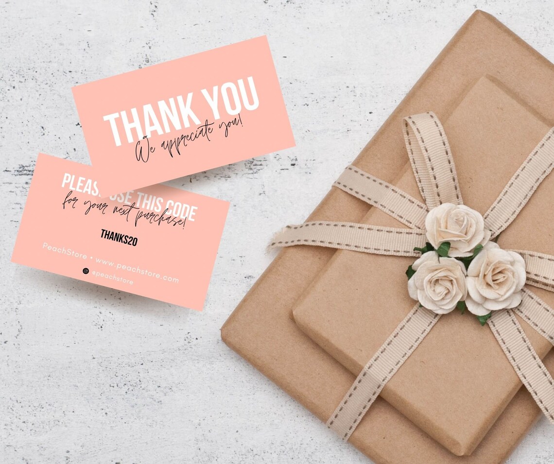 Business Thank You Card, Customer Thank You Card Template, Thank You ...