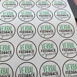 Verbal Feedback Given Sticker - Etsy