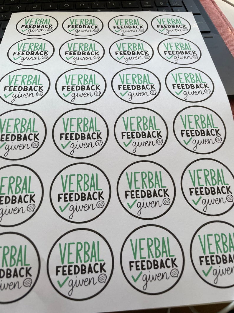Verbal Feedback Given Sticker - Etsy