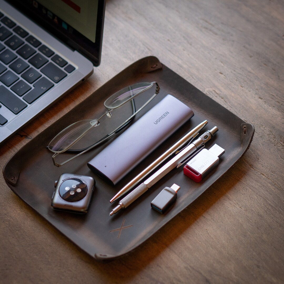 Entryway Leather Tray for Keys and Coins Tray Leather Tray for Desk ...