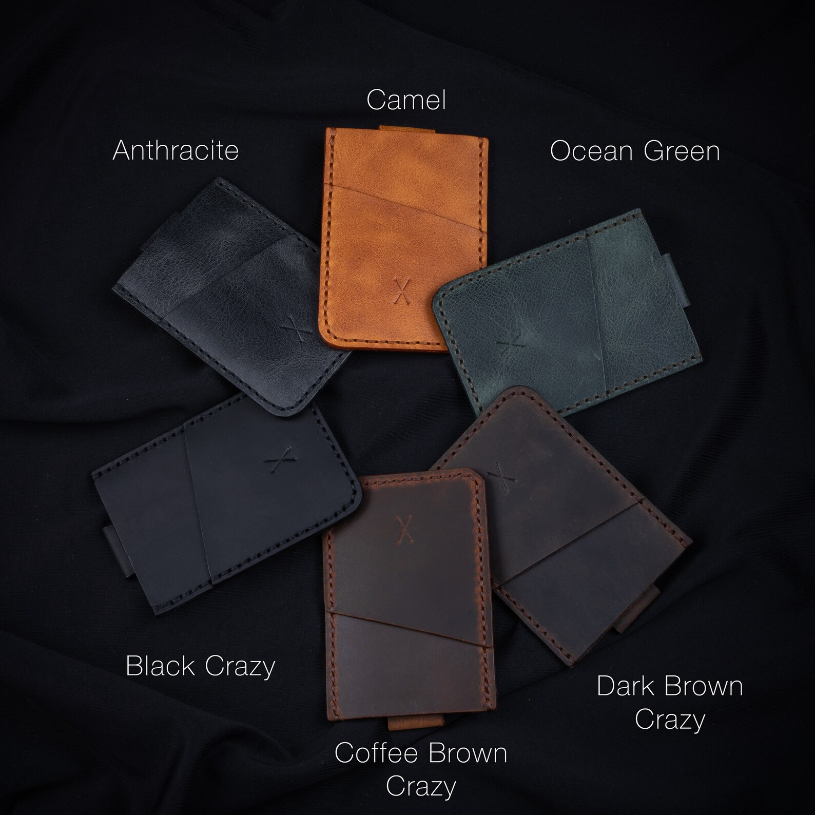 Leather Card Holder With Sliding Mechanism: Minimalist Front Pocket ...