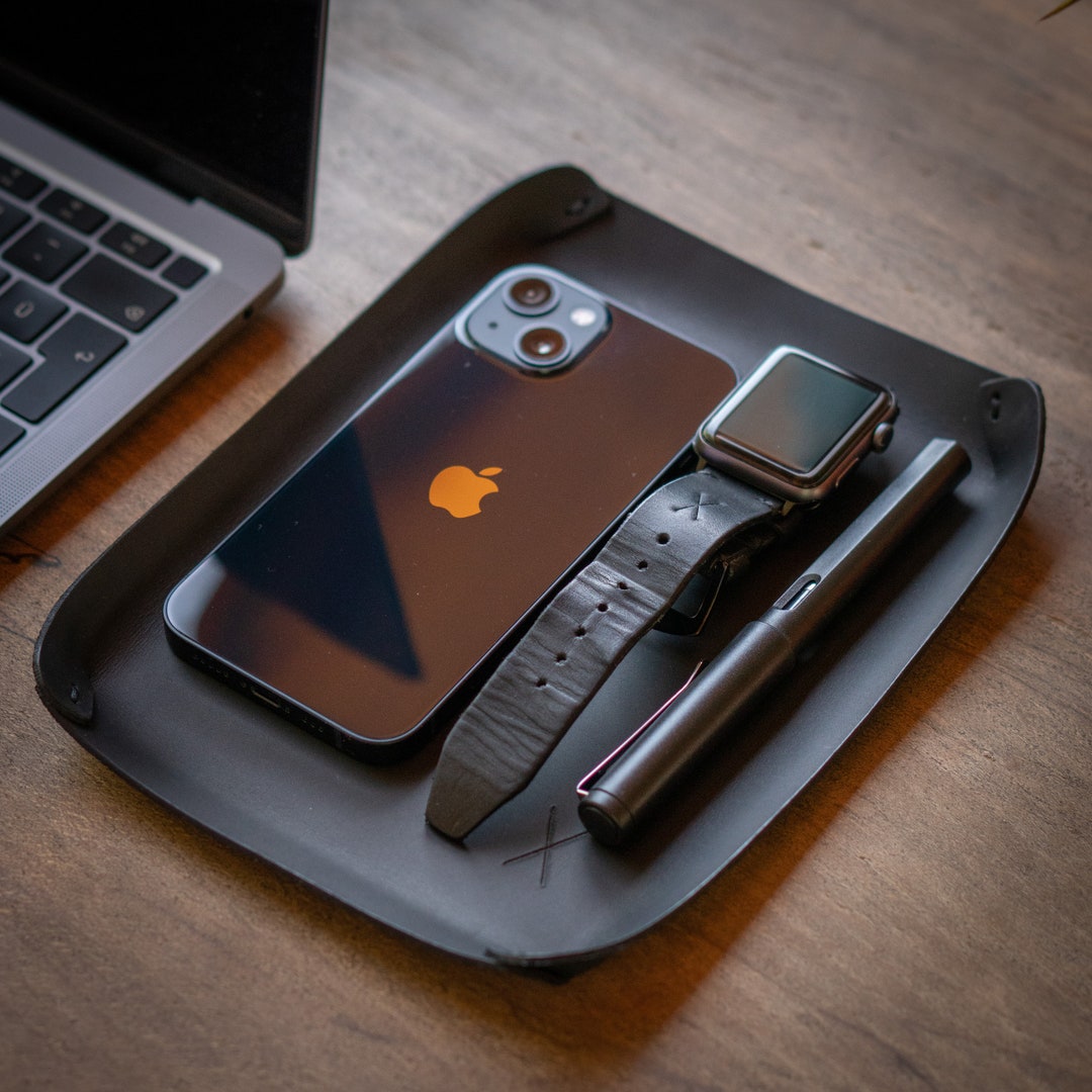 Desktop Organizer Tray Leather Desk Tray for Organize Pocket Leather ...