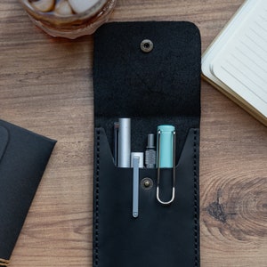 Genuine Leather Pen Case, Fountain Pen Sleeve, Artist Pencil Case ...