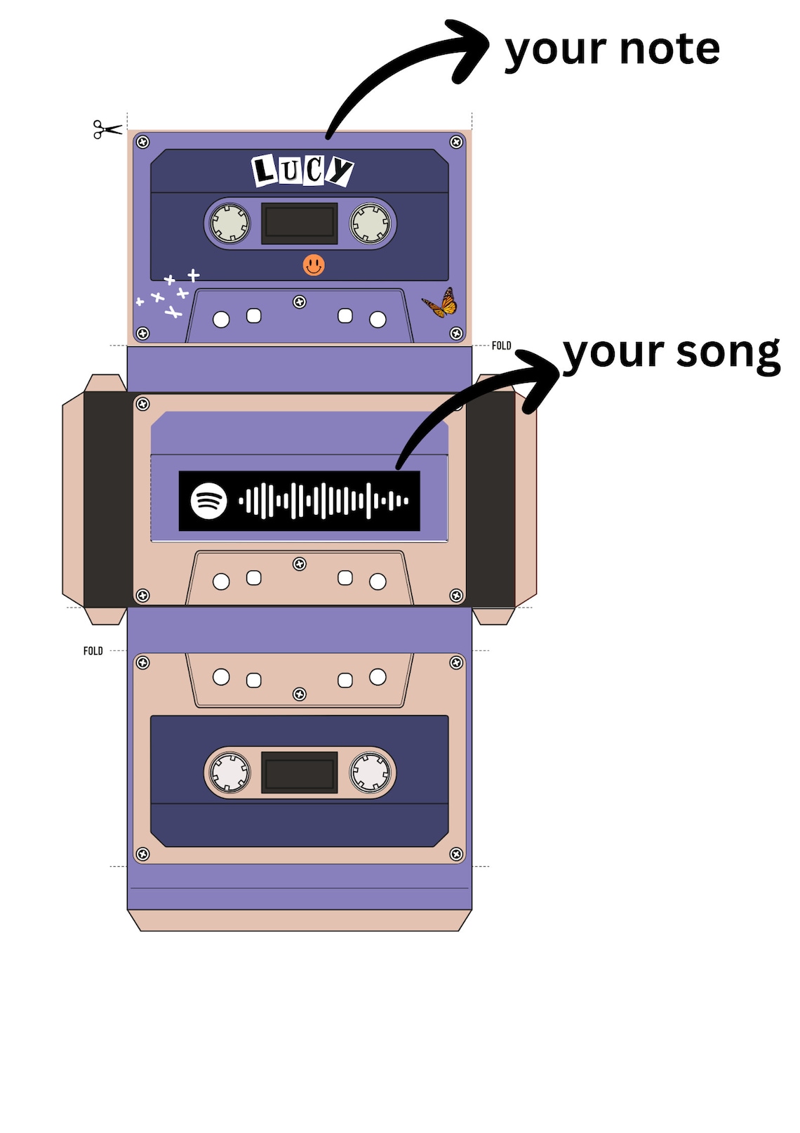 Personalized Printable Cassette Tape DIY Gift - Etsy