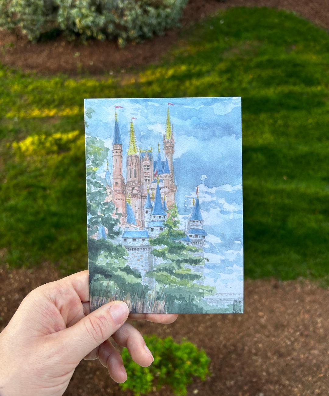 Cinderella Castle Watercolor Numbered PRINT - Etsy