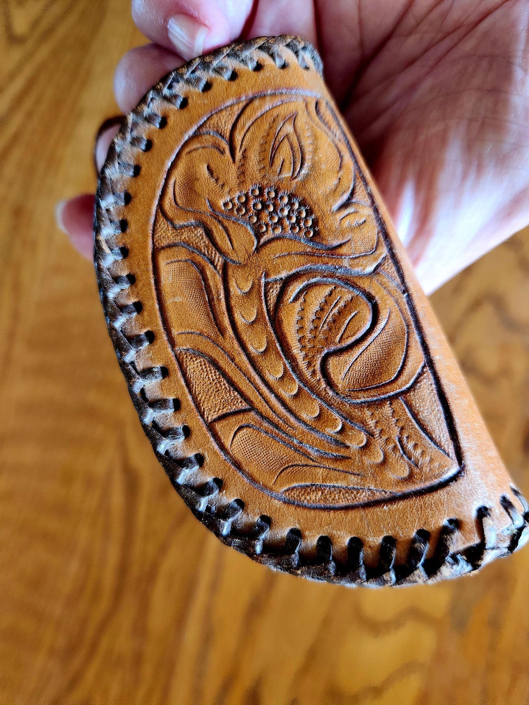 Unique Tooled Western Coin Purse, Collectable Small Vintage Leather ...