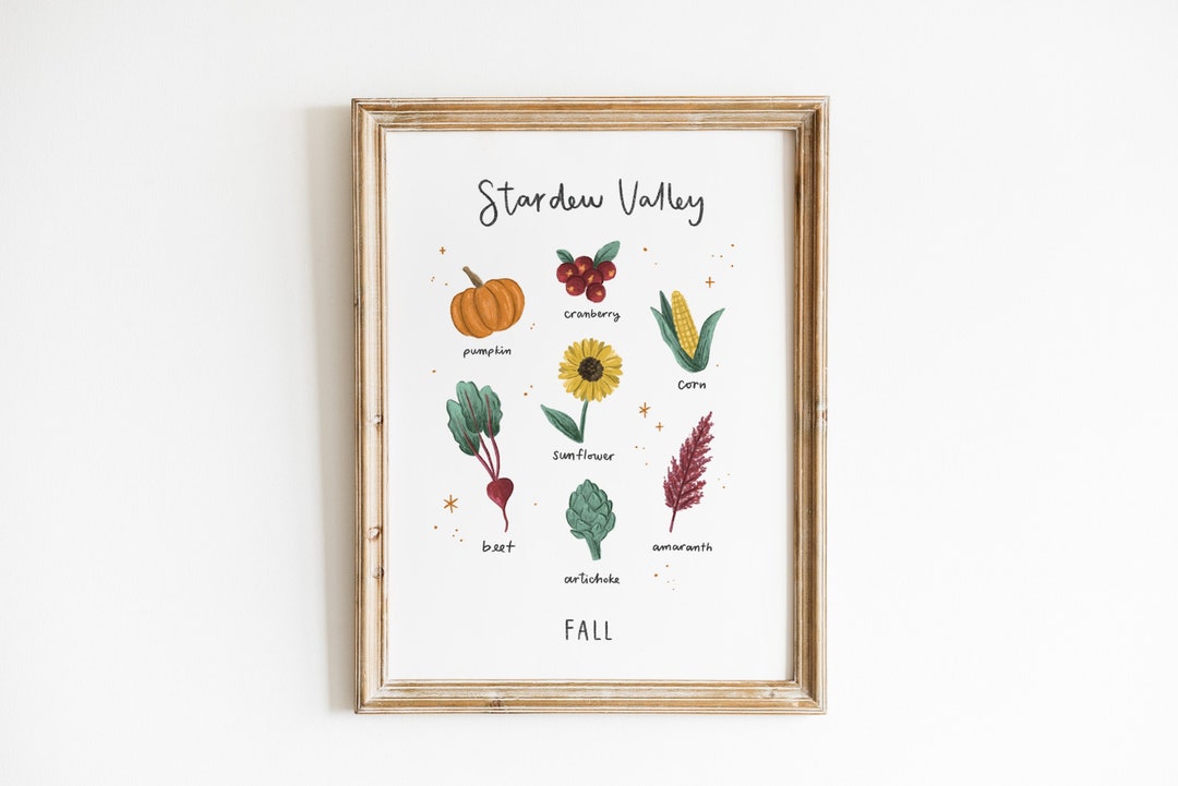 Stardew Valley Fall - Art Print | Illustration Drawing Decor Home Farm ...