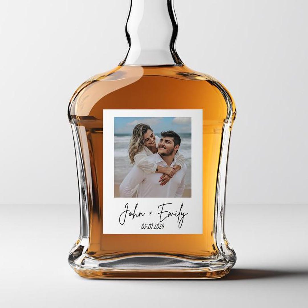 Custom Whiskey Label, Personalized Photo Whiskey Label, Couples Photo ...