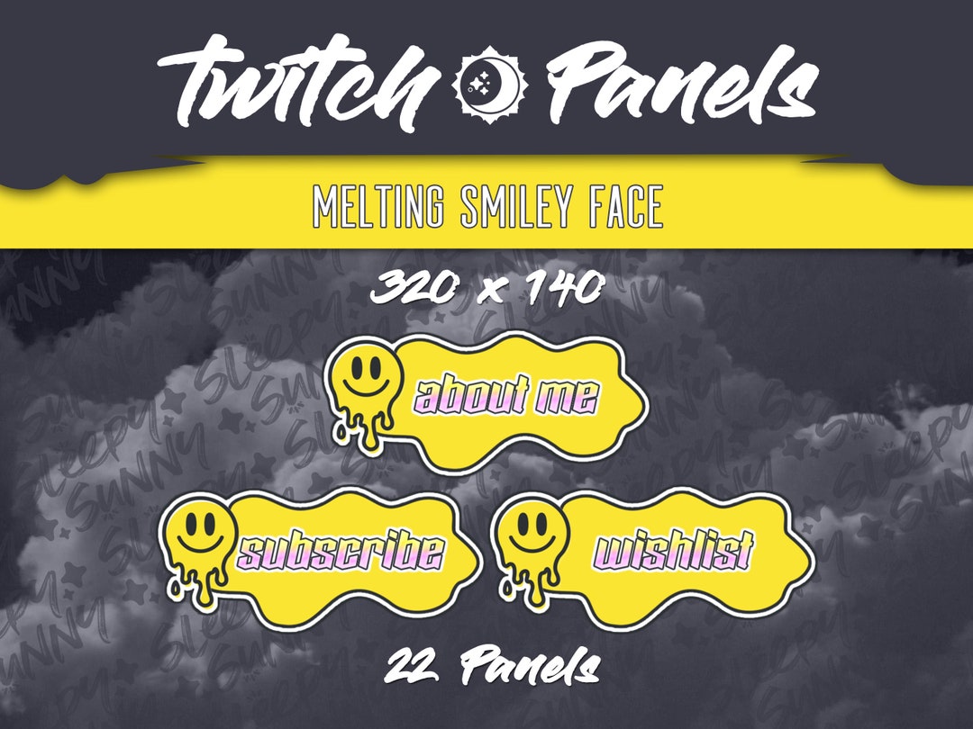 Melting Smiley Face Twitch Panels - Etsy