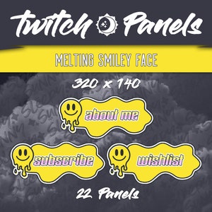 Melting Smiley Face Twitch Panels - Etsy