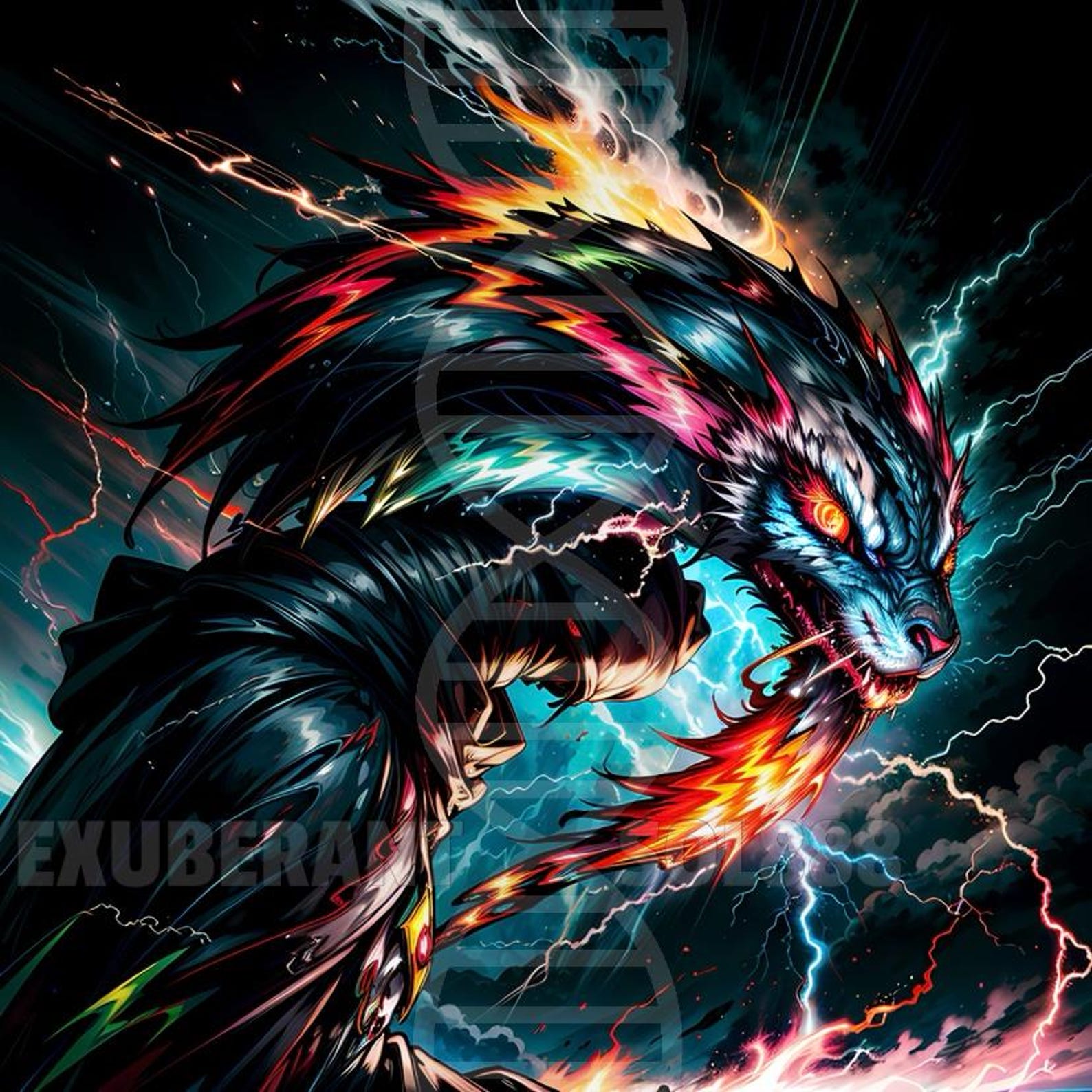 Storm Sire 2 1x1 AI Art Digital Fantasy Powerful Furious Enraged ...