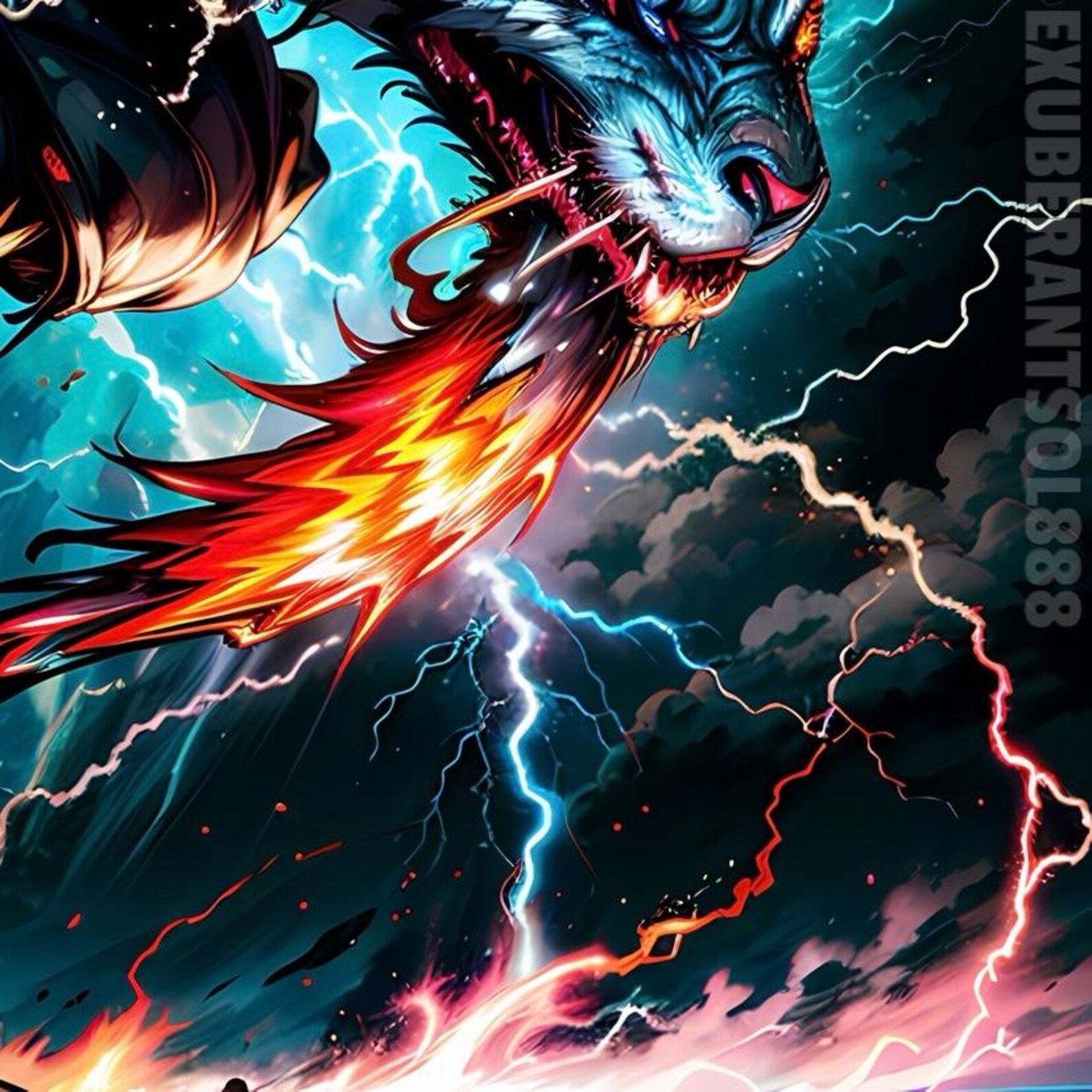 Storm Sire 2 1x1 AI Art Digital Fantasy Powerful Furious Enraged ...