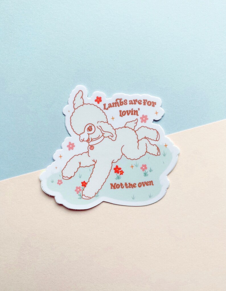 Cute Lamb Vegan Sticker Friends Not Food - Etsy