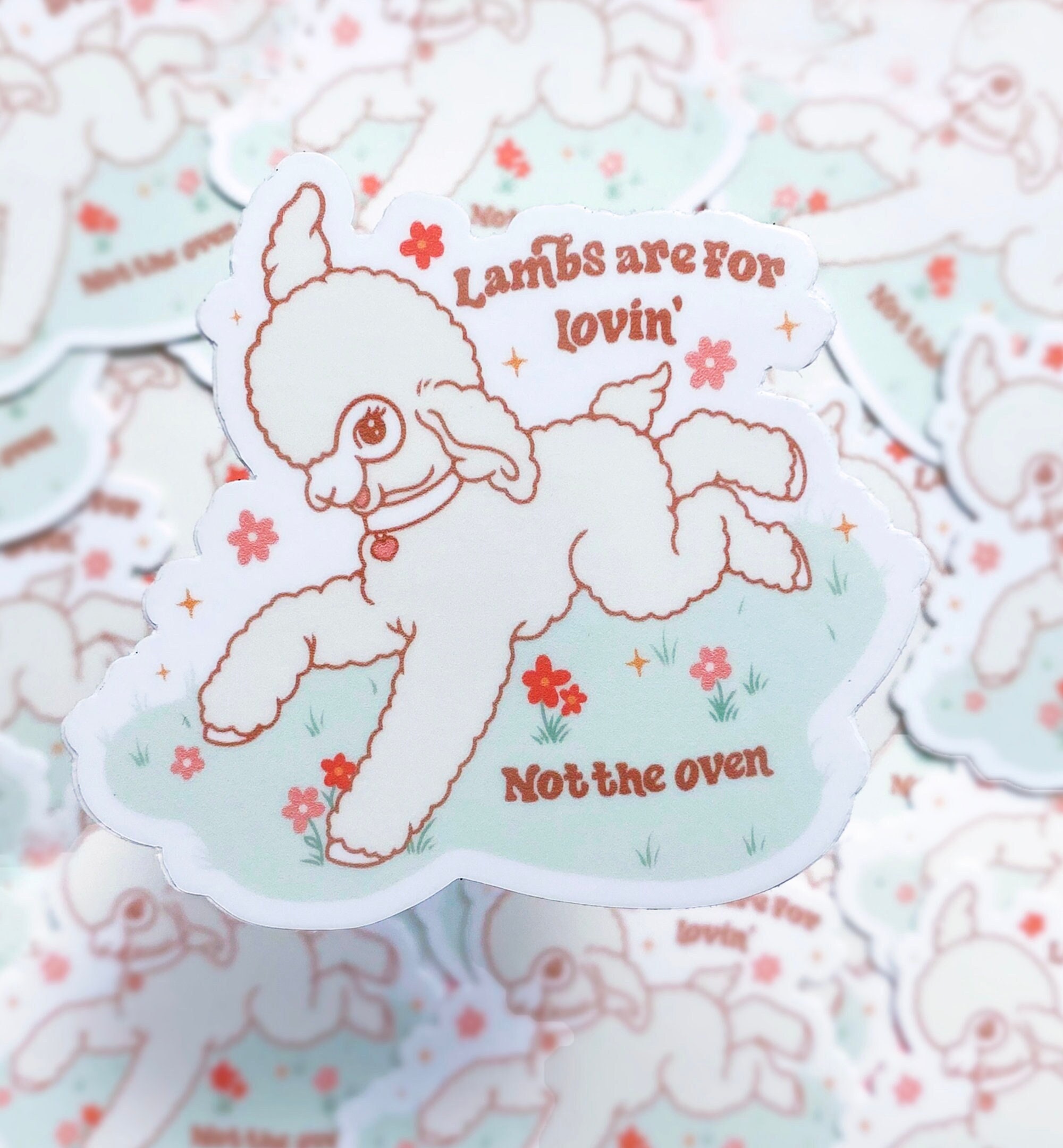 Cute Lamb Vegan Sticker Friends Not Food - Etsy