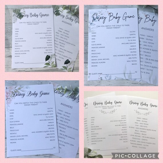 Disney Baby Baby Shower Game - Etsy UK