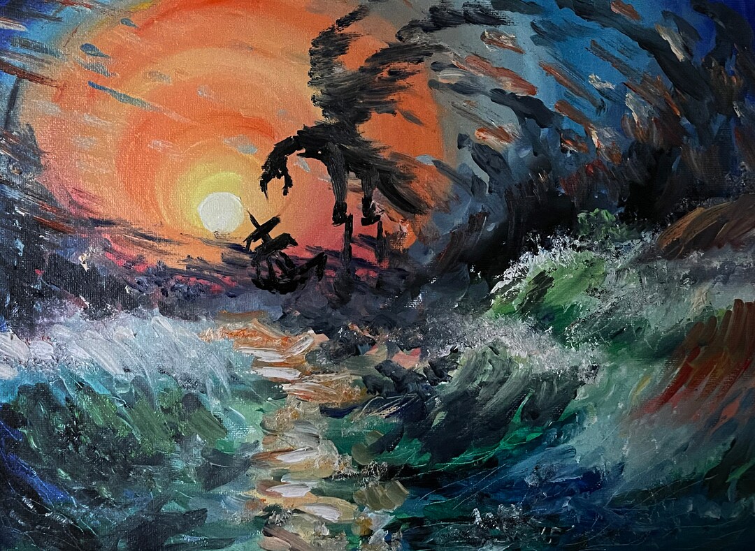 Harpy in Ocean Original Oil Artwork 13 X 17 Inch Modern Painting - Etsy