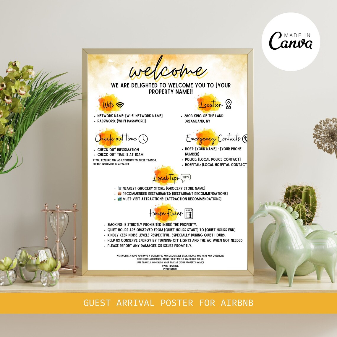 Airbnb Welcome Sign Template| Welcome Sign for Airbnb Hosts |vacation ...