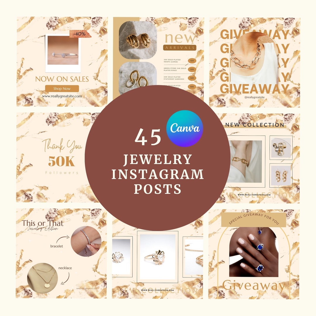 Jewelry Instagram Template, Fashion Jewellery Canva, Jewelry Social ...