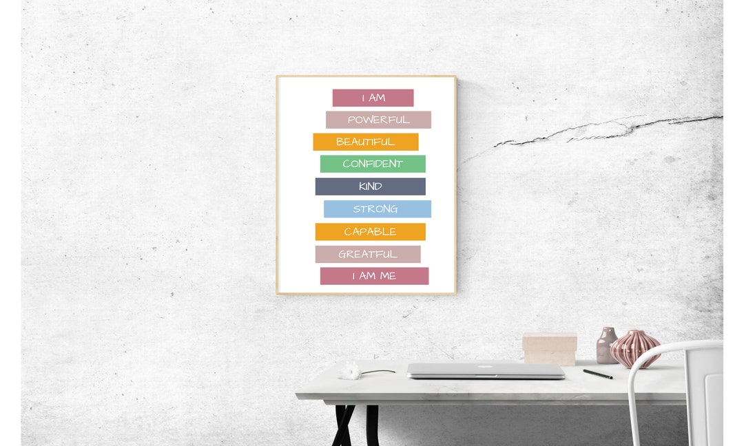 Kid Affirmations, Art, Printable Nursery Decor, Affirmation Wall Art ...