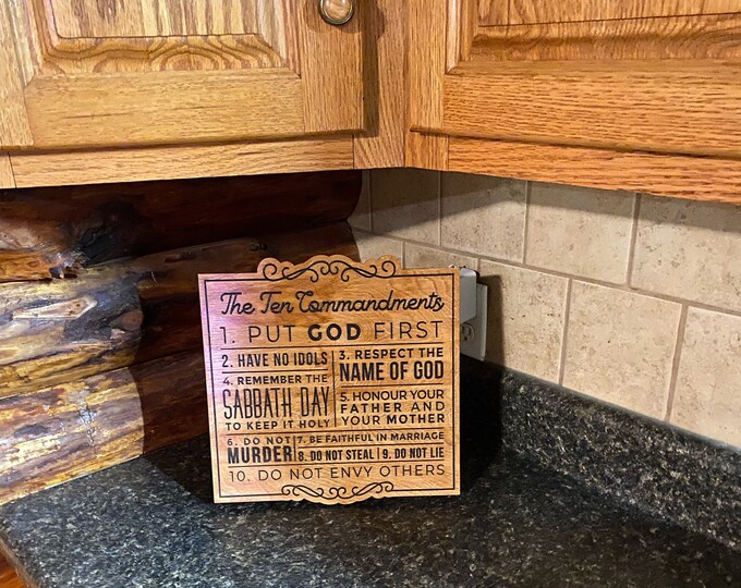 10 Commandments Sign. Laser Cut and Engraved Sign Hand - Etsy