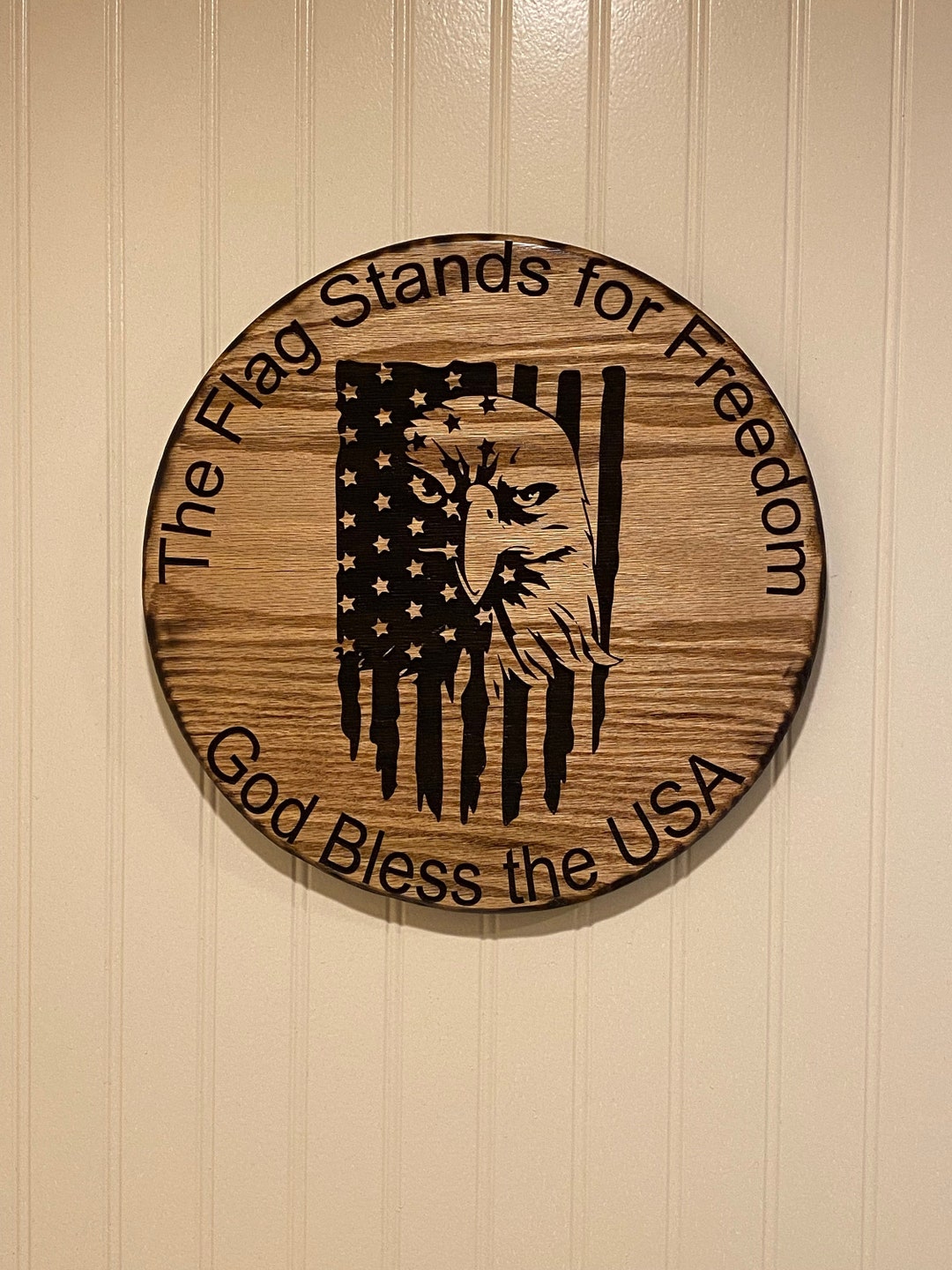 Beautiful Red Oak Sign Laser Cut and Engraved God Bless the - Etsy