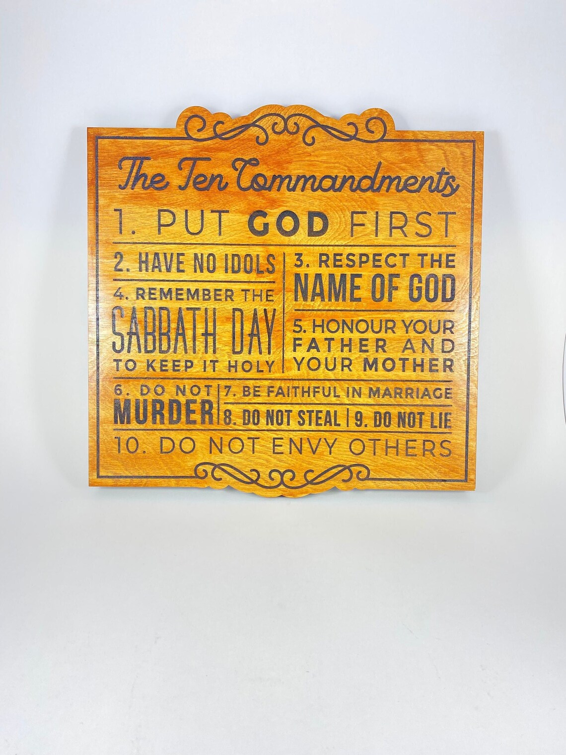 10 Commandments Sign. Laser Cut and Engraved Sign Hand - Etsy