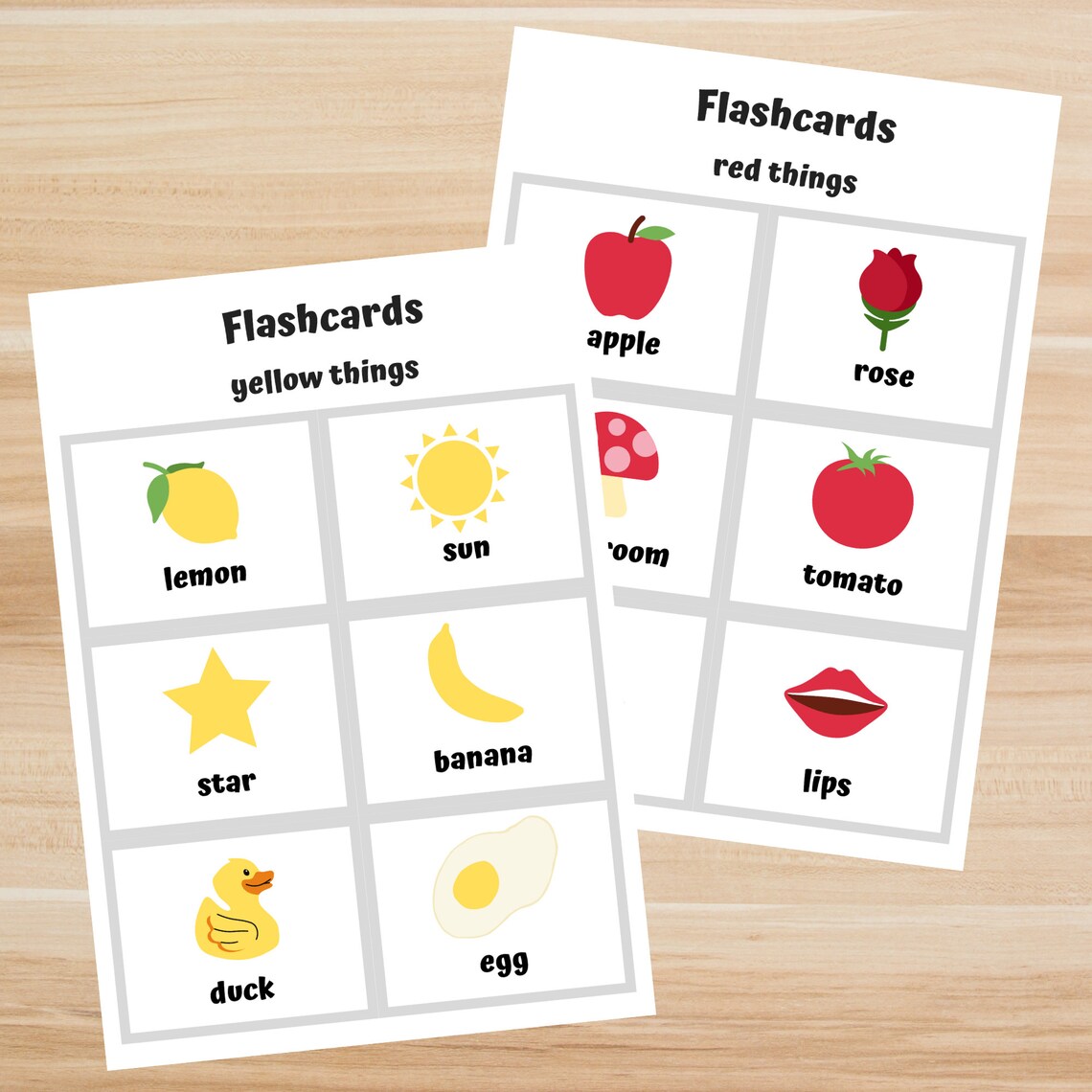 Vocabulary Flashcards English for Children Printable | Etsy