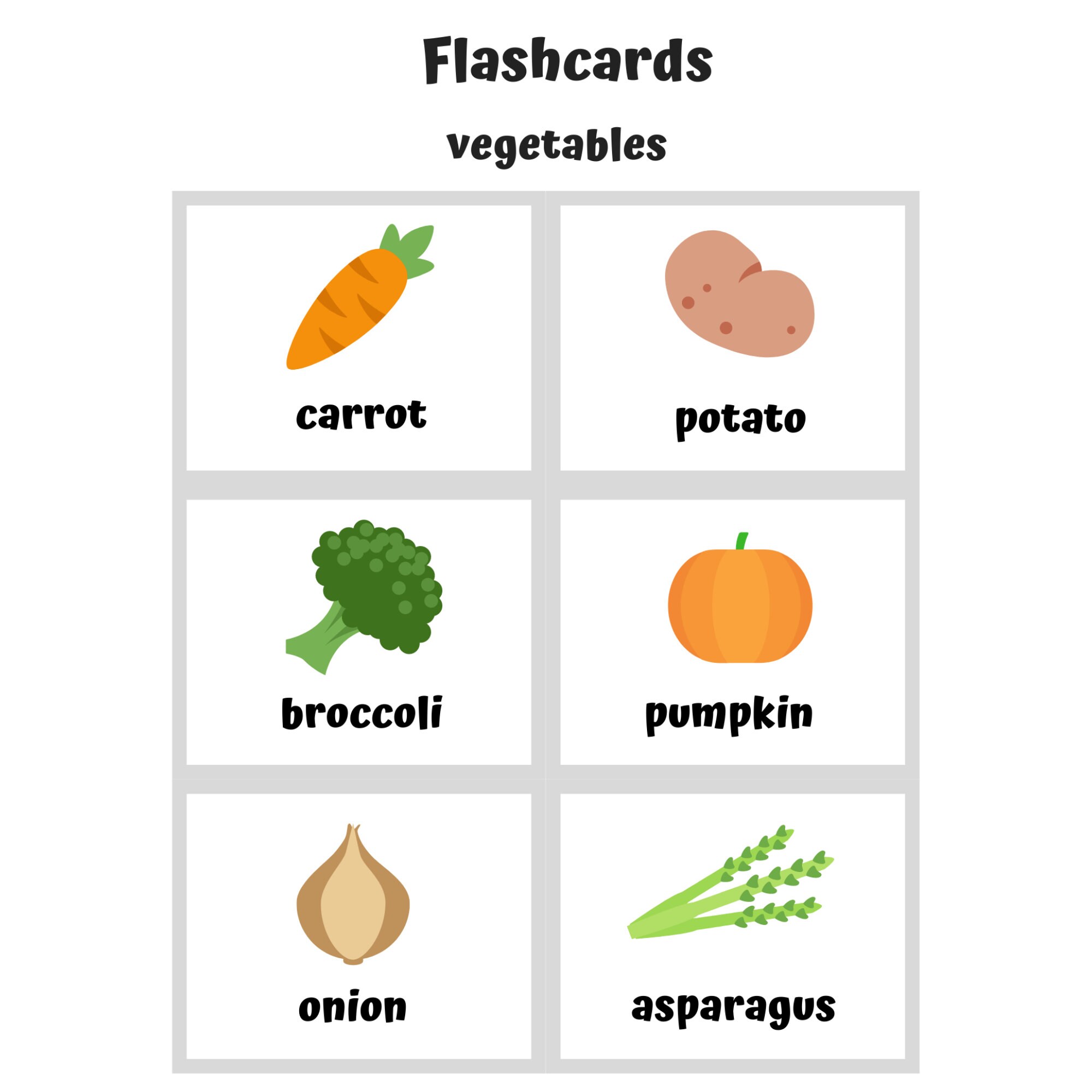 Vocabulary Flashcards English for Children Printable Activity BONUS ...